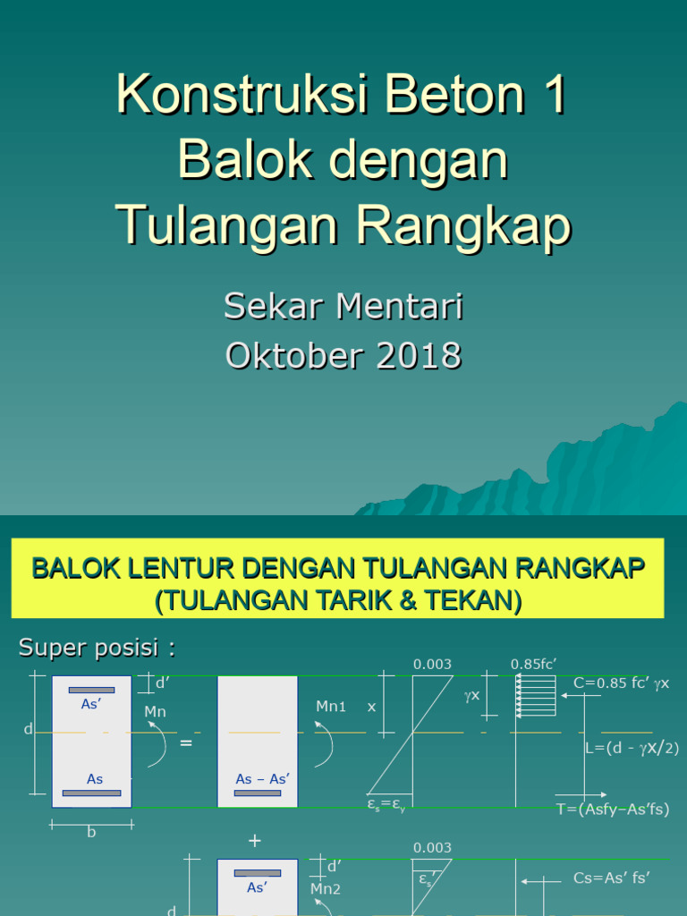 Konstruksi Beton 1 (5. Tulangan Rangkap Balok) | PDF