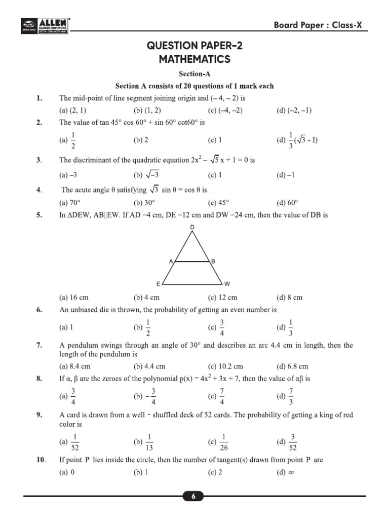 Class10 Maths Paper 2 | PDF