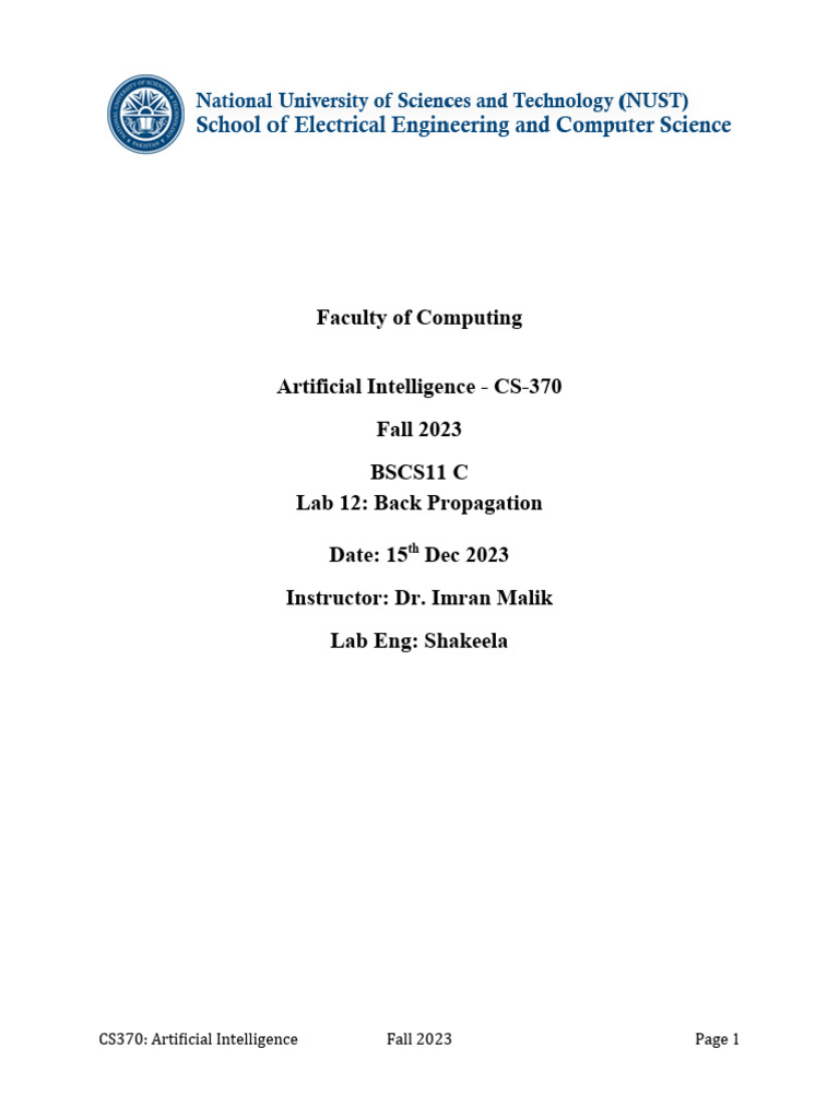 Lab 12 | PDF | Artificial Neural Network | Machine Learning