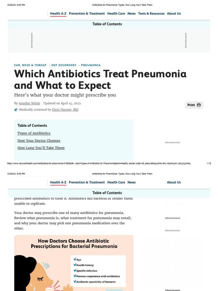 Antibiotics For Pneumonia Types How Long You Ll Take Them 2 Pdf