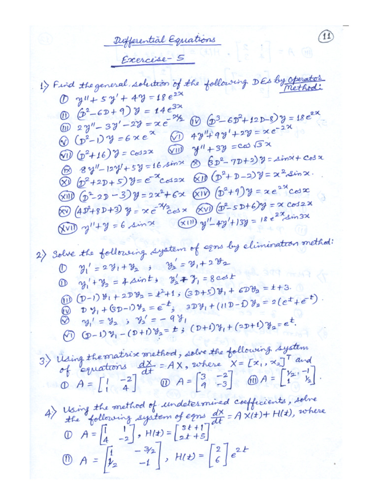 Exercise 5 Differential Equations Pdf