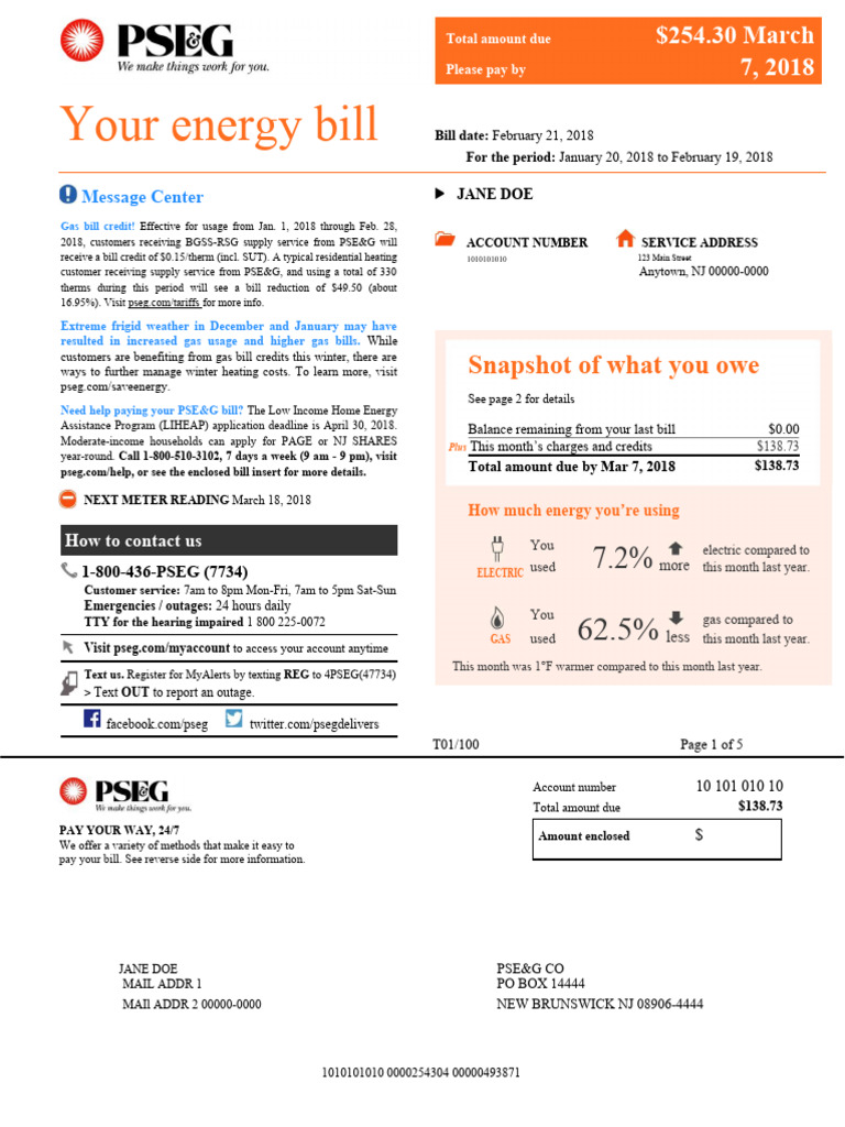 PSEG | PDF | Cheque | Credit Card