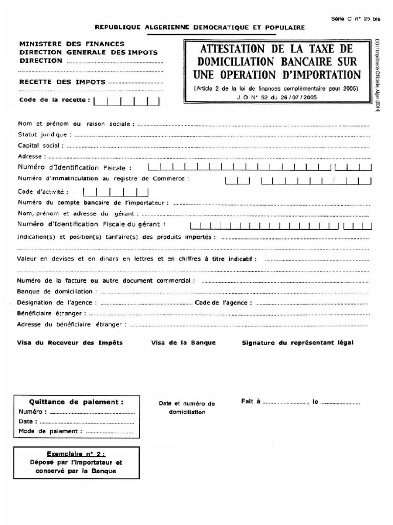 Formulaire TDB C N25bis | PDF