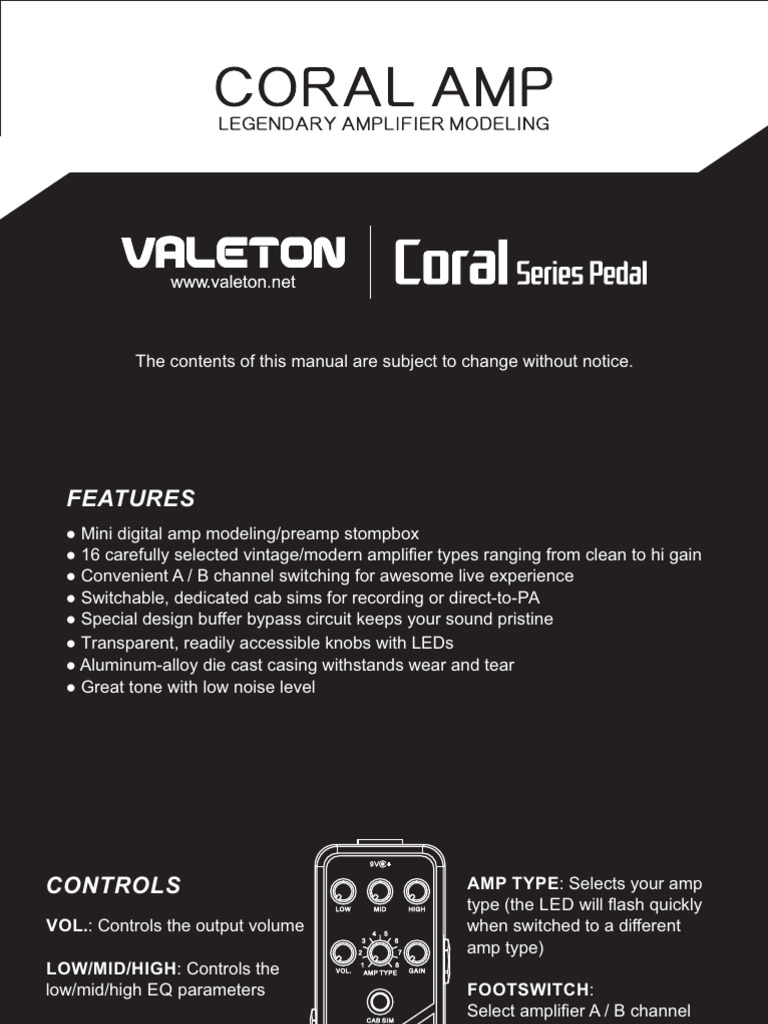 Coral Amp - Manual - EN - V01 - 180730 | PDF | Amplifier | Electronics