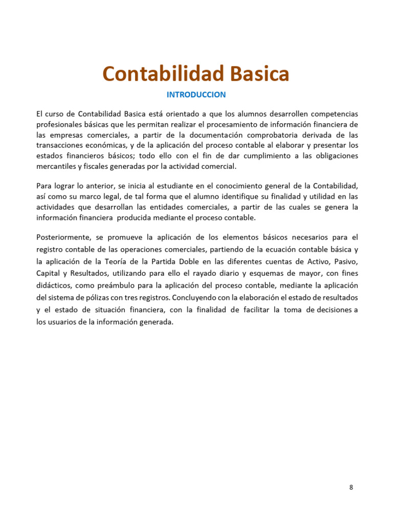 Material Didáctico 1 Contabilidad Basica | PDF | Contabilidad | Estado financiero