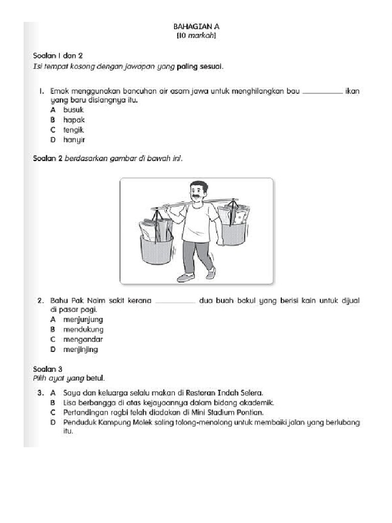 Latihan Ulangkaji Bahasa Melayu Tahun 5 | PDF