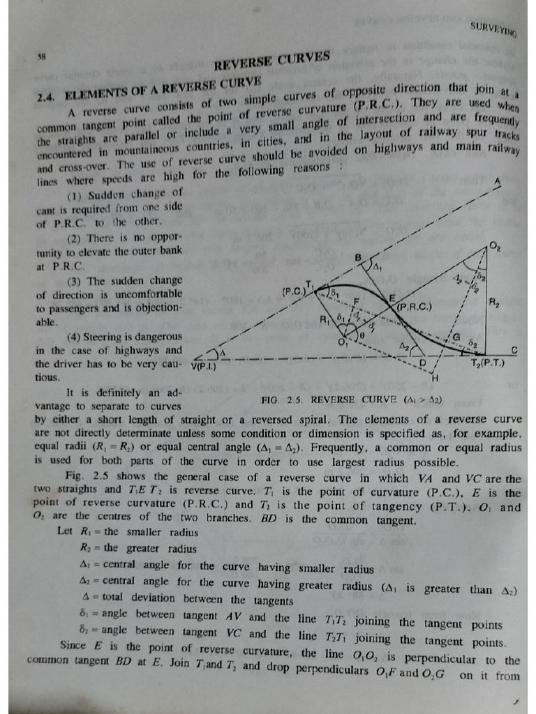 Chapter 2.4 - Reverse Curves | PDF
