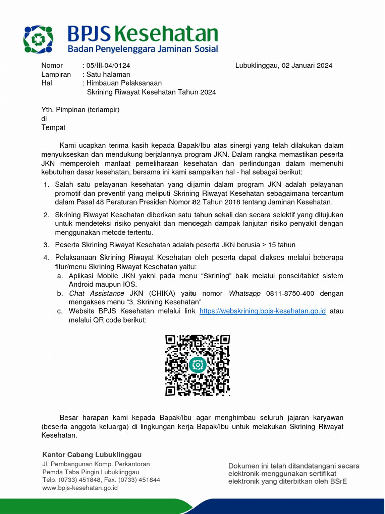 Surat Himbauan Pelaksanaan SRK Digital | PDF | Pengembangan Diri