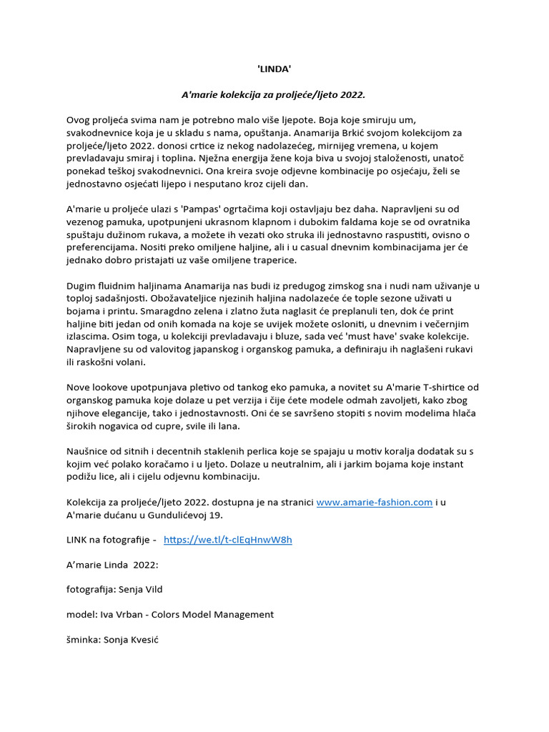 A'marie Proljeće 2022. - PR | PDF