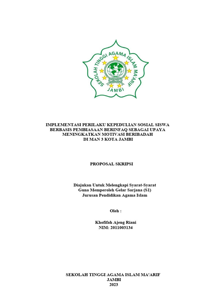 Proposal Skripsi 2023 | PDF | Karier & Perkembangan