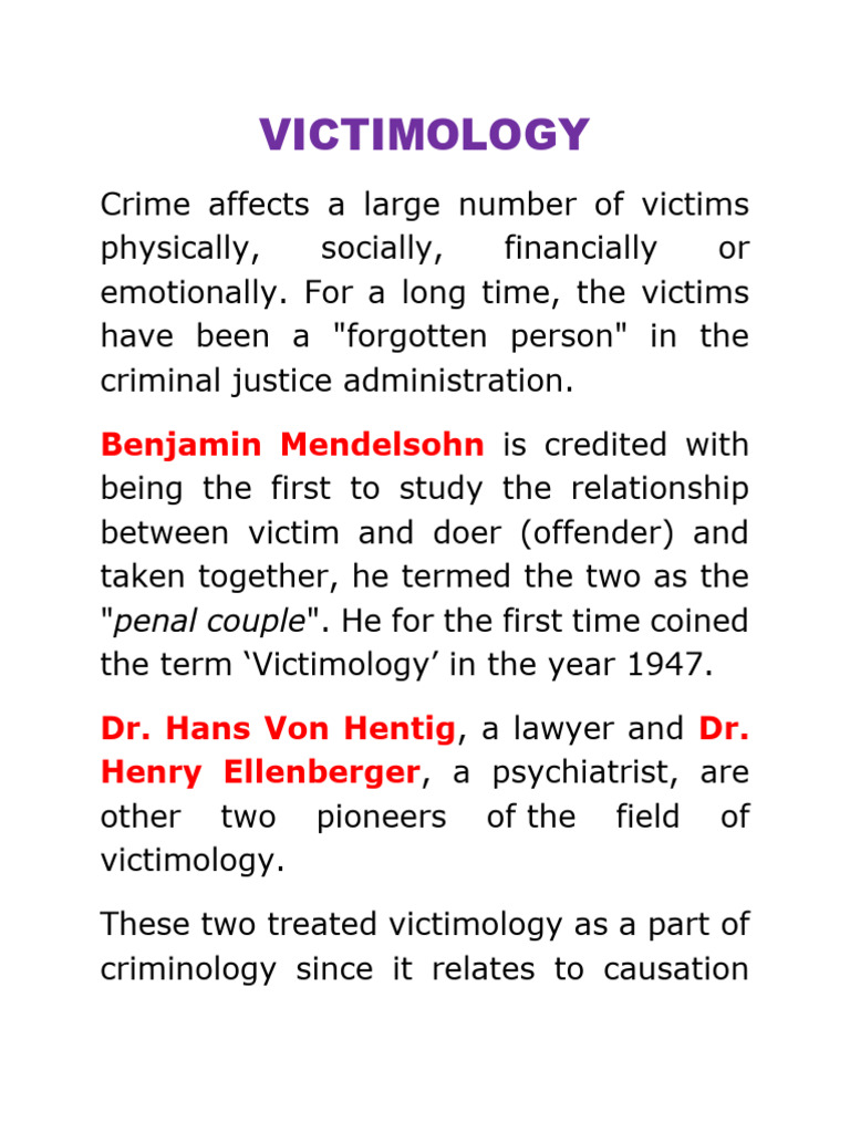 Victimology | PDF | Victimology | Crime & Violence