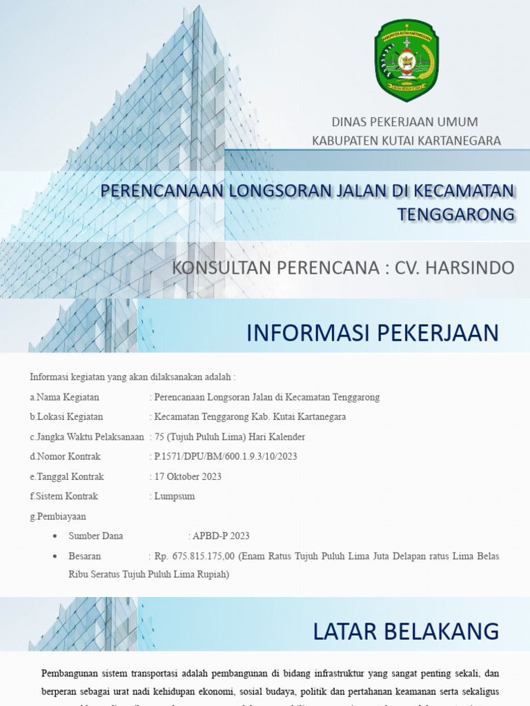 Perencanaan Longsoran Jalan Tenggarong | PDF