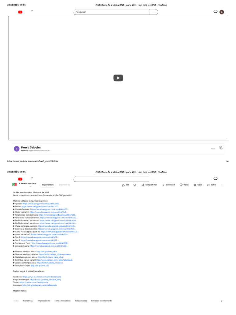 Como Fiz A Minha CNC - Parte #01 - How I Did My CNC | PDF | Processos industriais | Engenharia ...