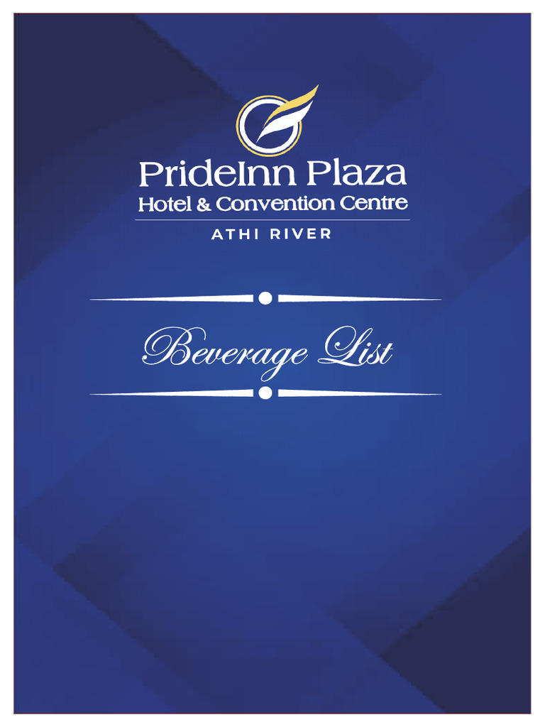 Prideinn Plaza Beverage Menu | PDF | Drink | Martini (Cocktail)