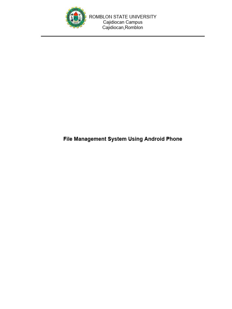 Android File Management System Study | PDF | Computers
