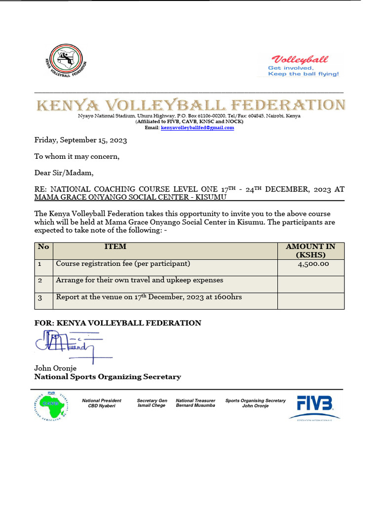 INVITATION FOR COACHING COURSE | PDF