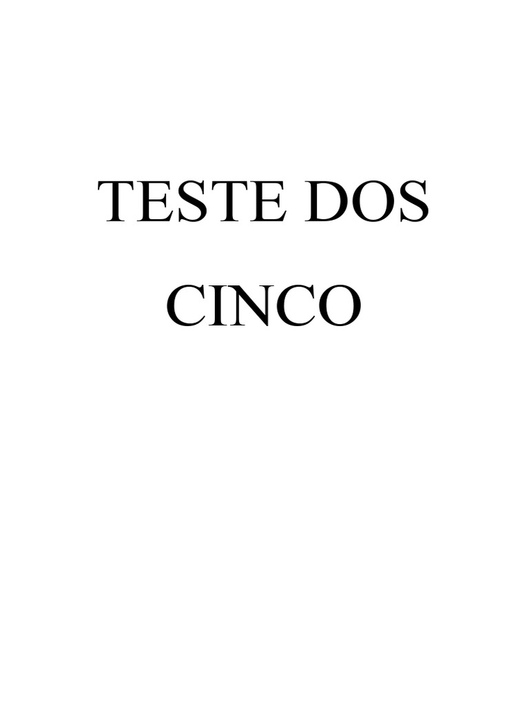 Teste Dos Cinco Dígitos Fdt Pdf