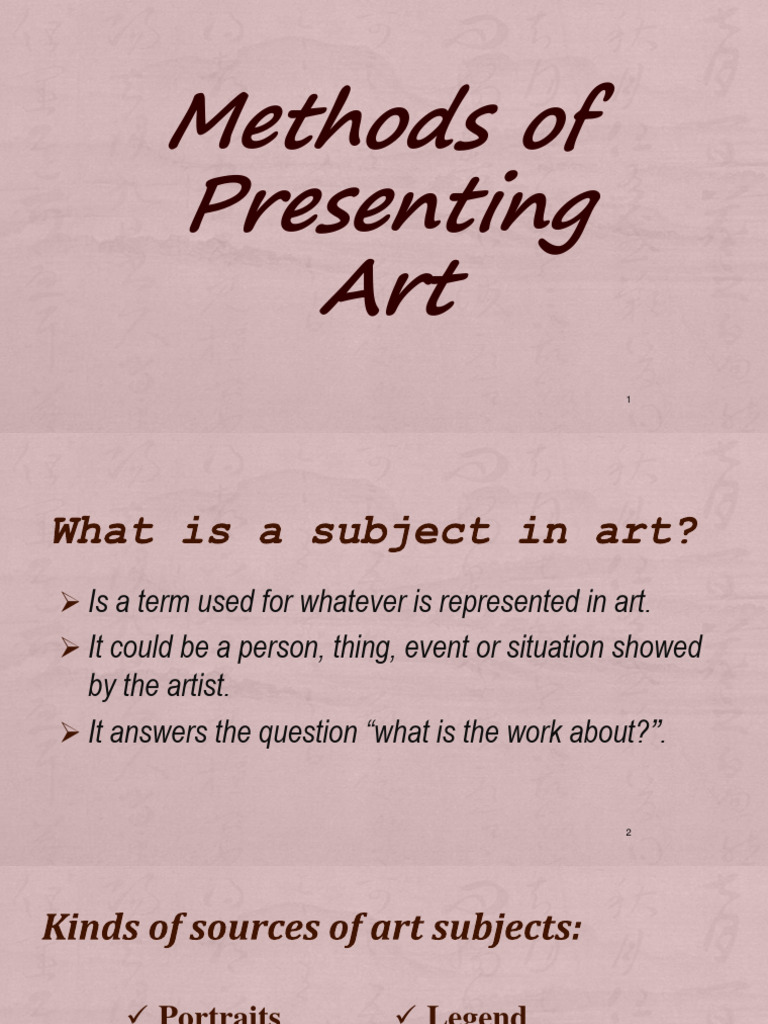 0.8methods of Presenting Art | PDF