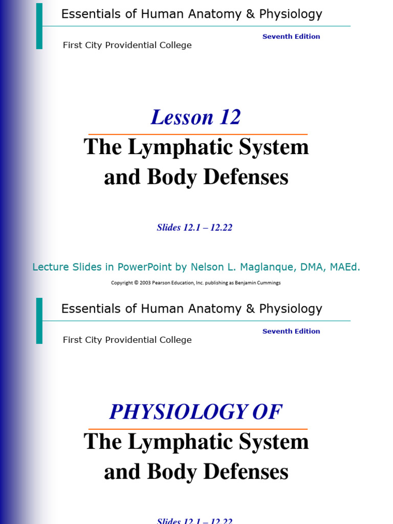 Anatomy Lesson 12 The Lymphatic System and Body Defenses | PDF ...