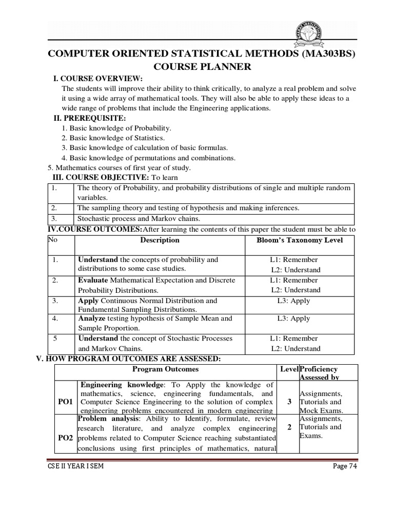 II It Handbook Sem 1 2021-22!74!107 - Cosm | PDF | Probability ...