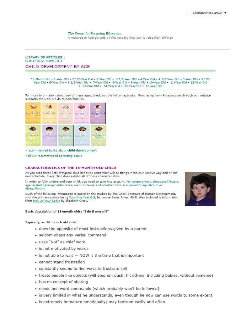 Child Development by AgeThe Center For Parenting Education | PDF ...