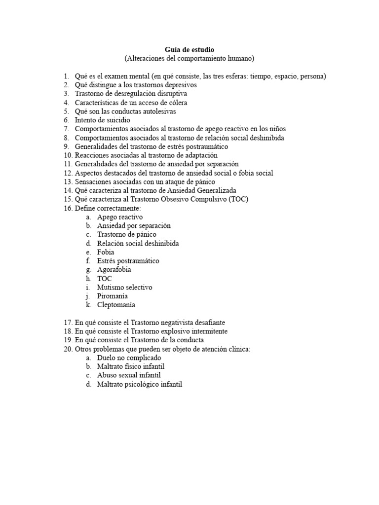 Guía de Estudio - Examen Final | PDF