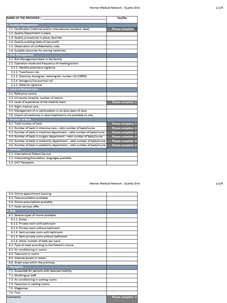 EN - New Quality Grid - 2021 | PDF | Hospital | Nursing