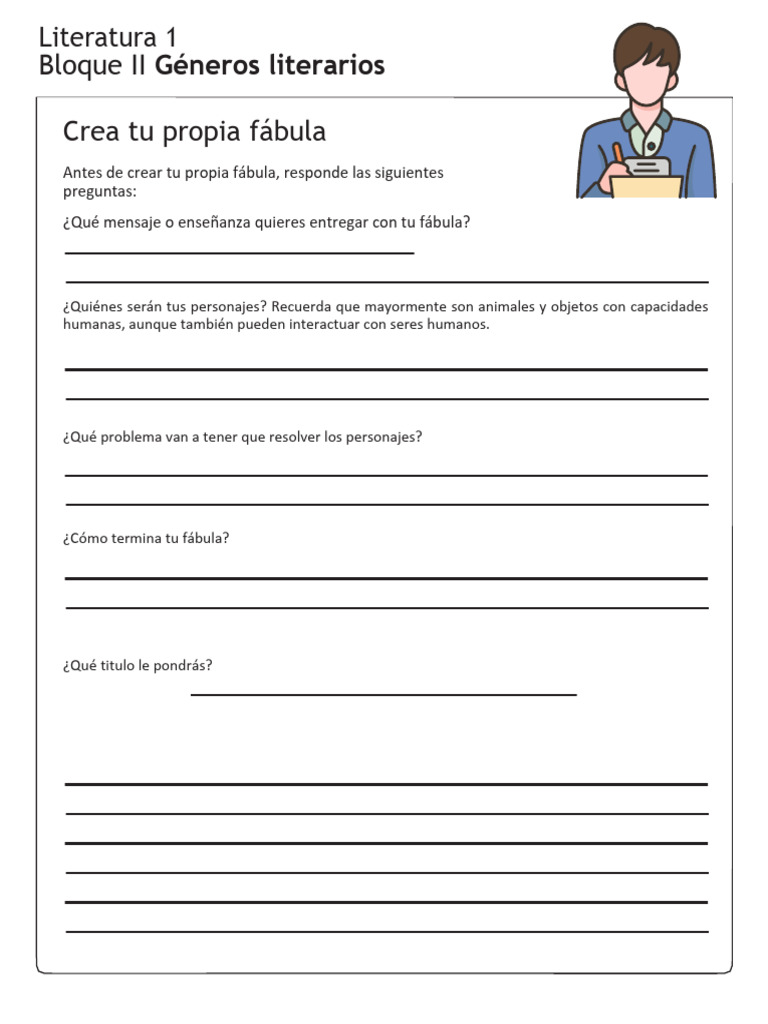 Ficha de Escritura Creativa Crea Tu Propia Fábula PDF | PDF