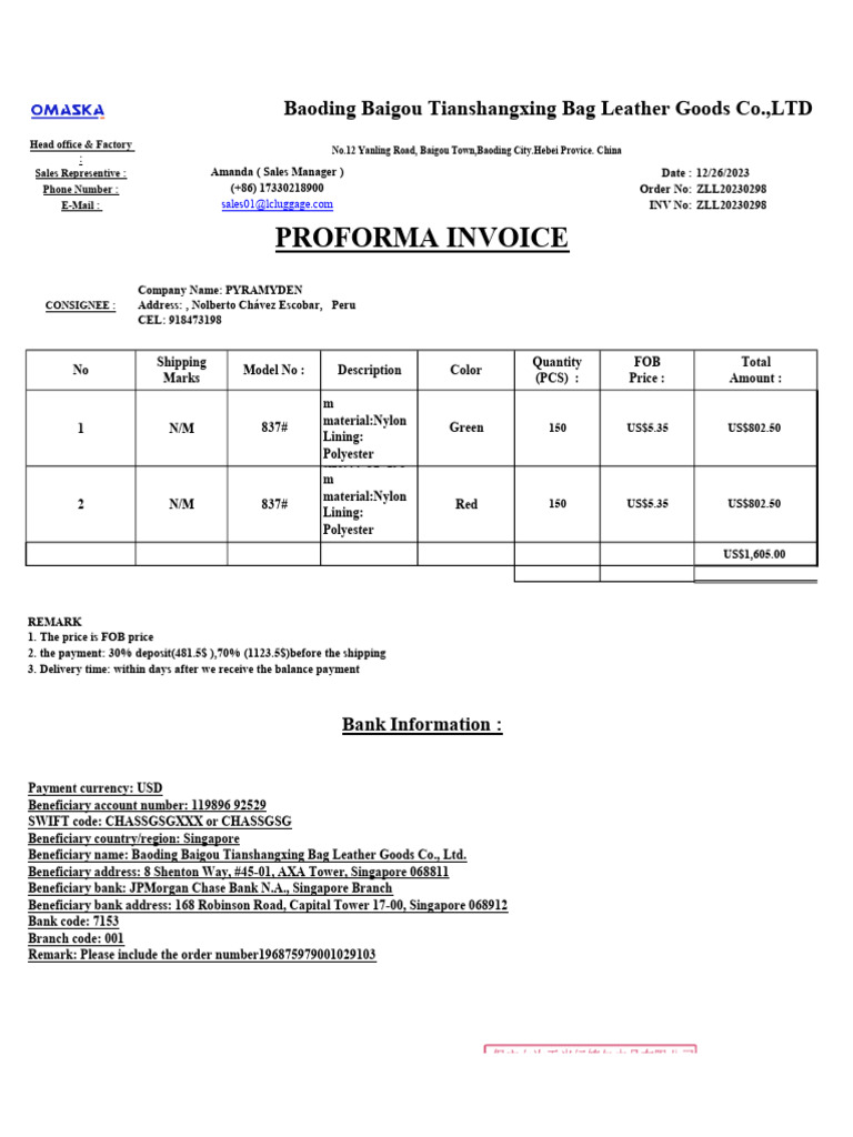 proforma (2) | PDF | Business | Banking