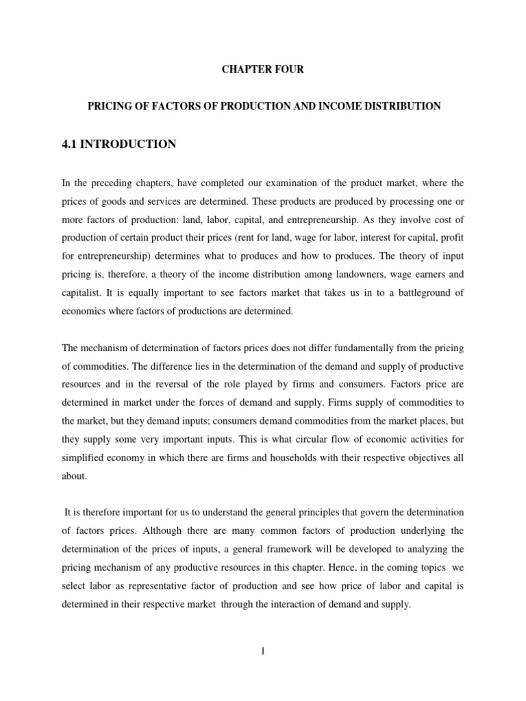 Chapter 4 - Factor Pricing | PDF | Labour Economics | Supply (Economics)