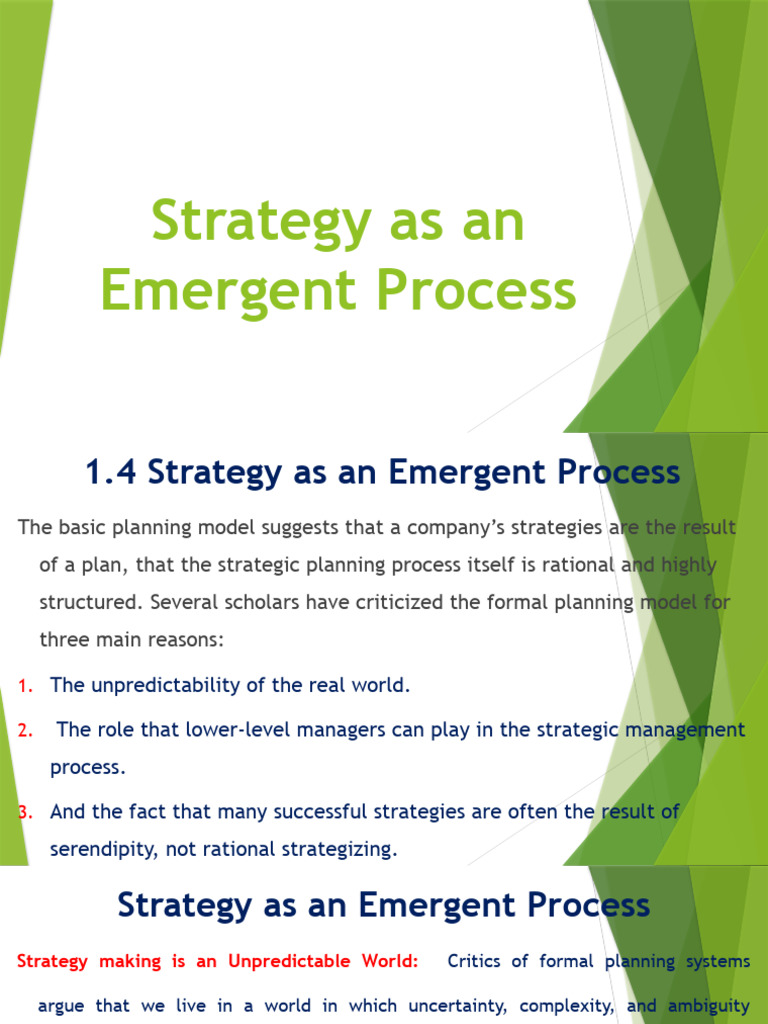 CH 1 - Emergent Process, Strategic Planning Lec 4 | PDF