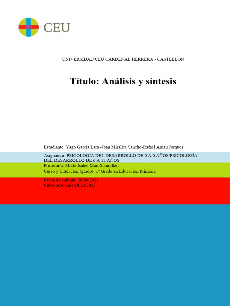 Yago Análisis y Síntesis | PDF | Dibujo | Color