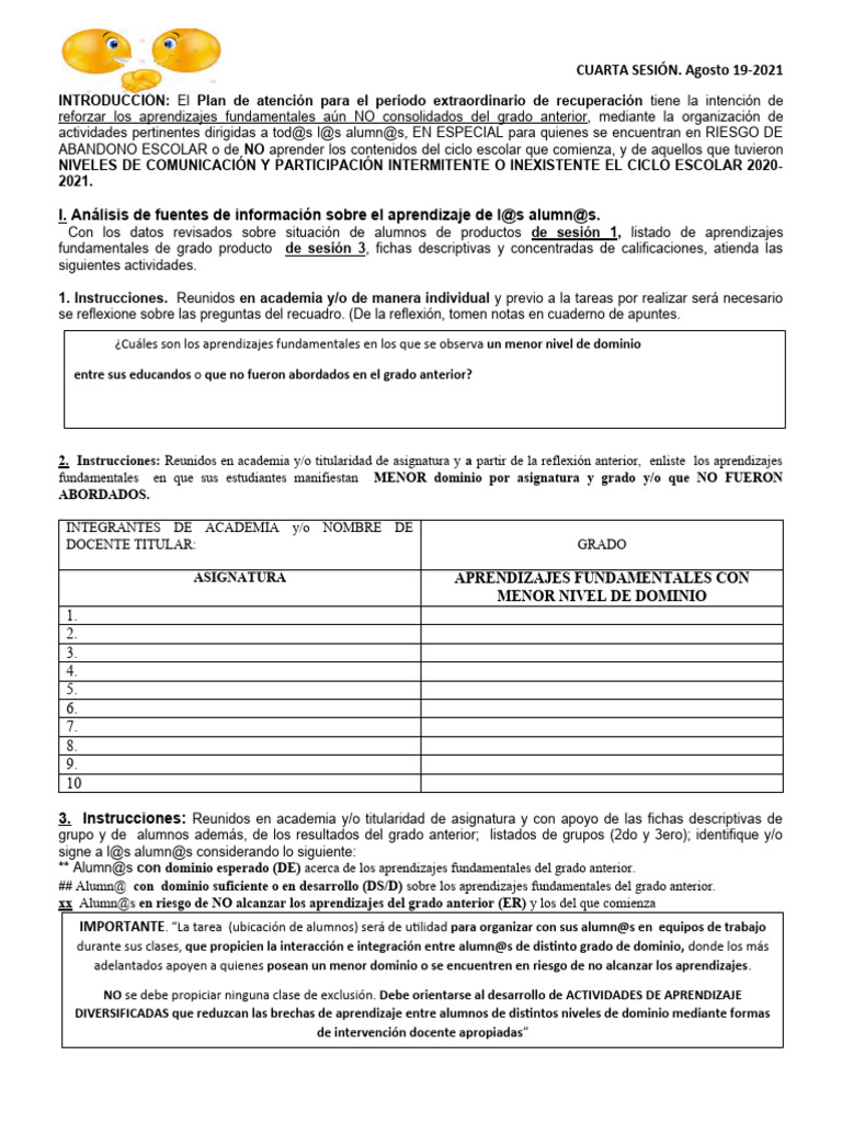 Cuadernillo-Cuarta Sesion | PDF