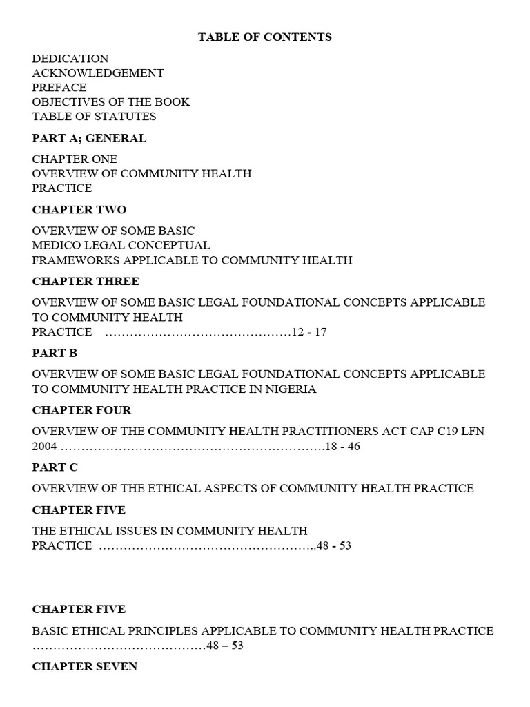 Community Health Table of Content | PDF | Health Care | Health Professional