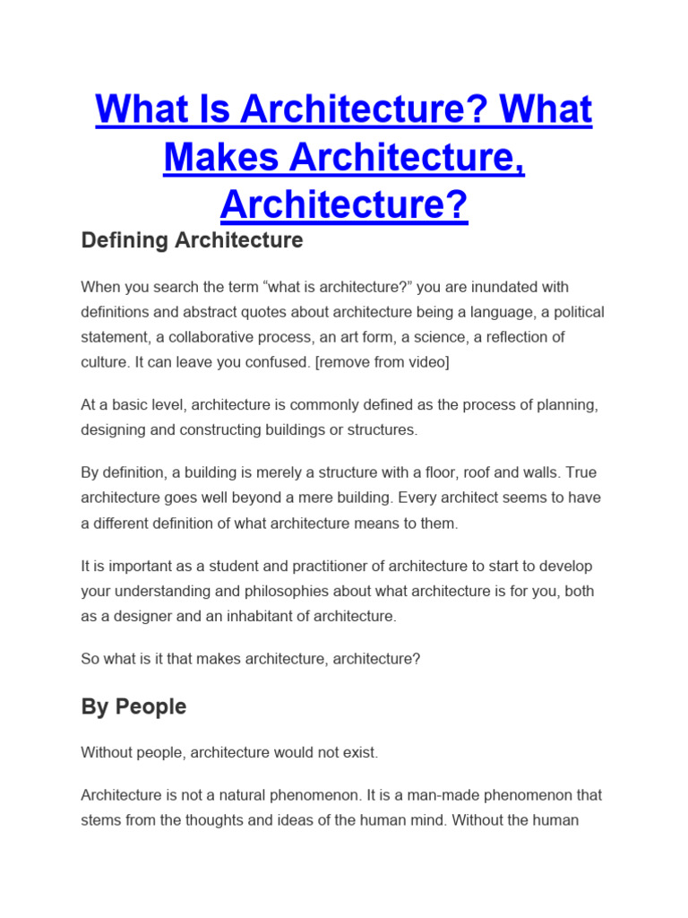 What Is Architecture | PDF