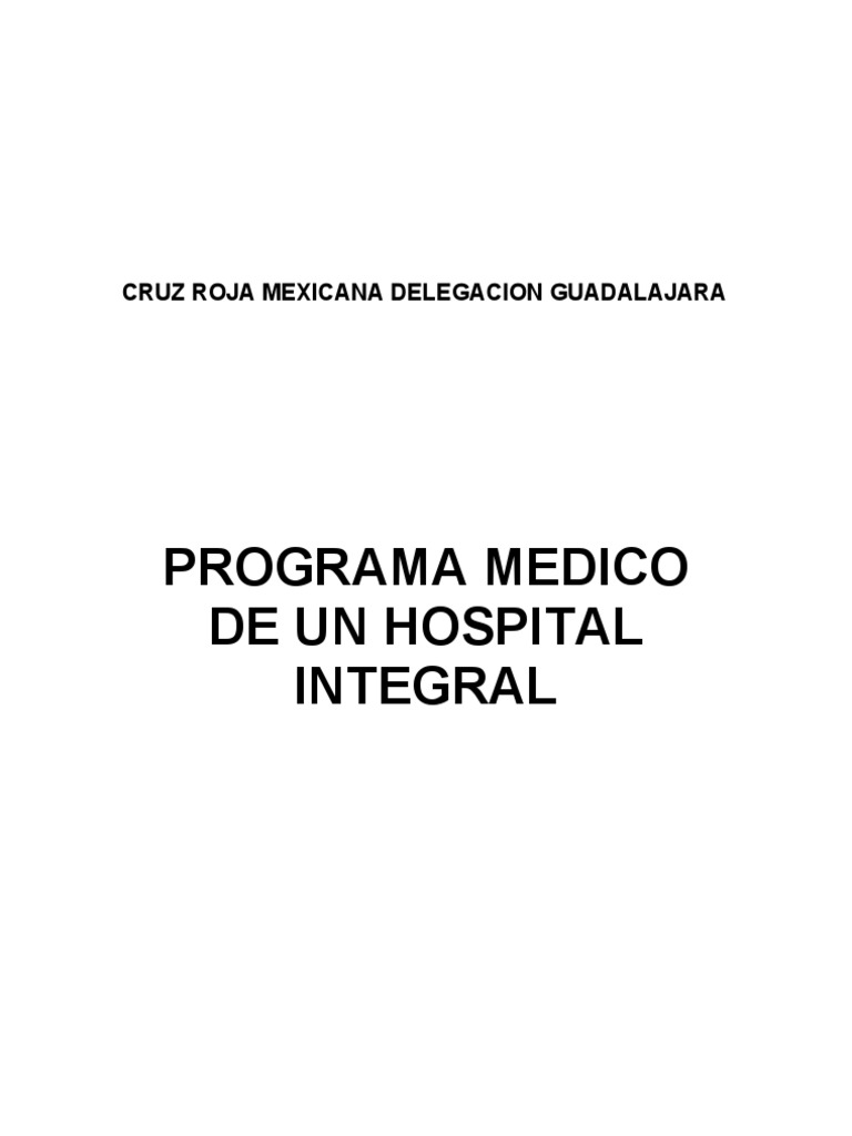 Programa Médico Integral Cruz Roja GDL | PDF | Hospital | Enfermería