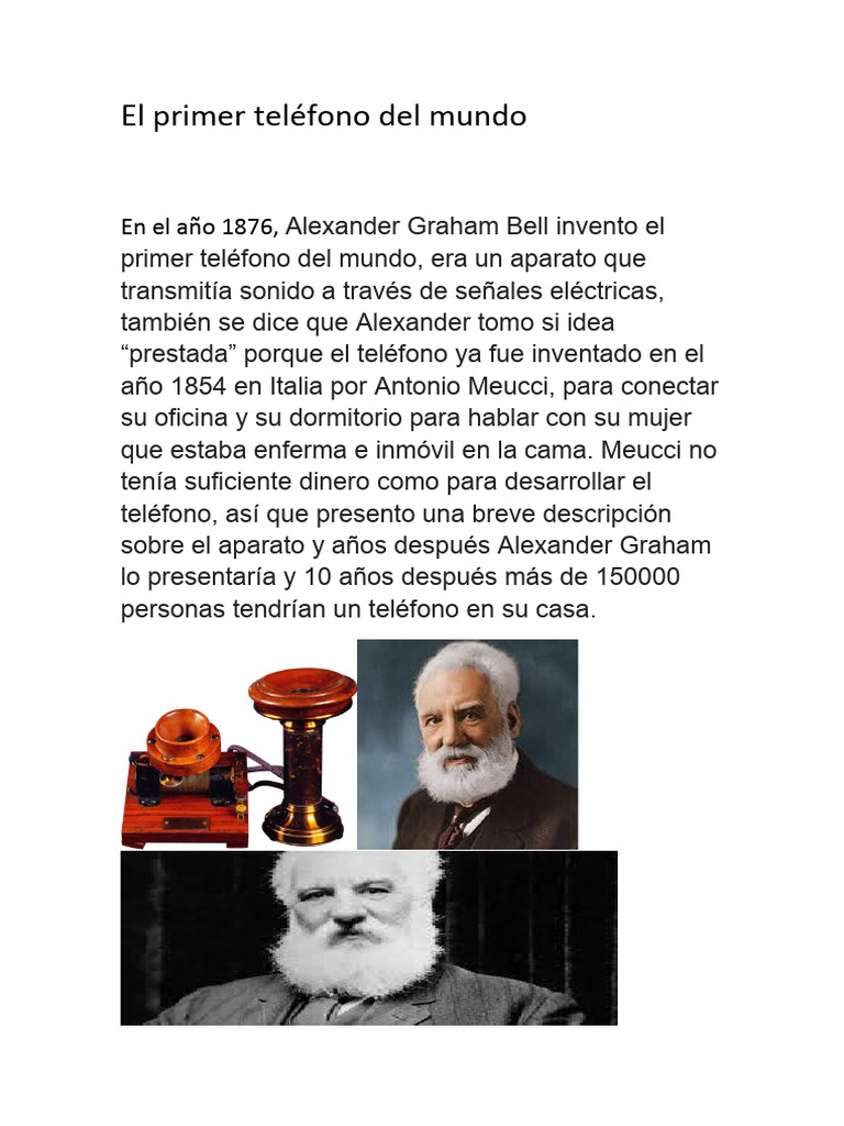 El primer teléfono de Alexander Graham Bell | PDF | Arte | Clásicos
