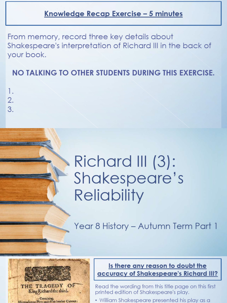 Year 8 History: Analyzing Richard III | PDF | Richard Iii Of England ...