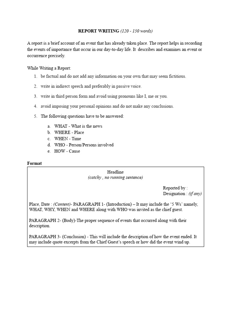Report Writing - Grade 12 | PDF | Human Communication