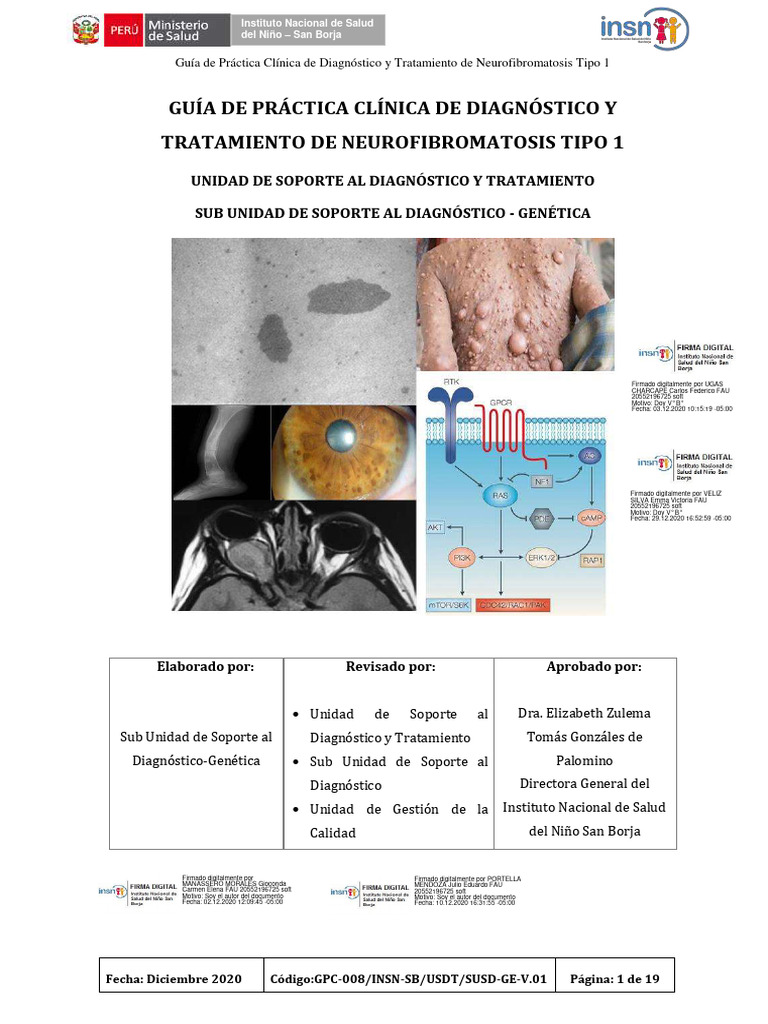 Guía Diagnóstico Neurofibromatosis Tipo 1 | PDF