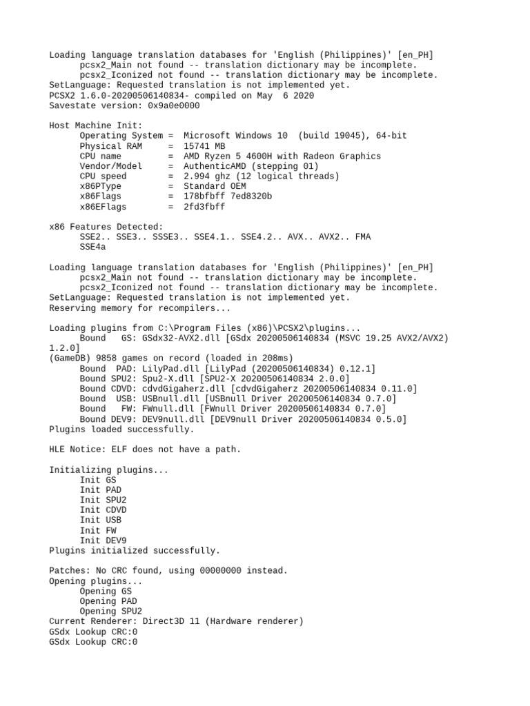 emuLog data | PDF | Booting | Operating System Technology