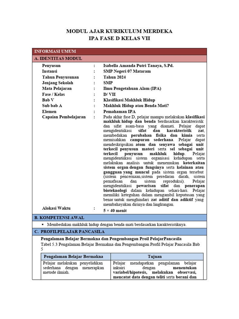 KLASIFIKASI MH Word | PDF