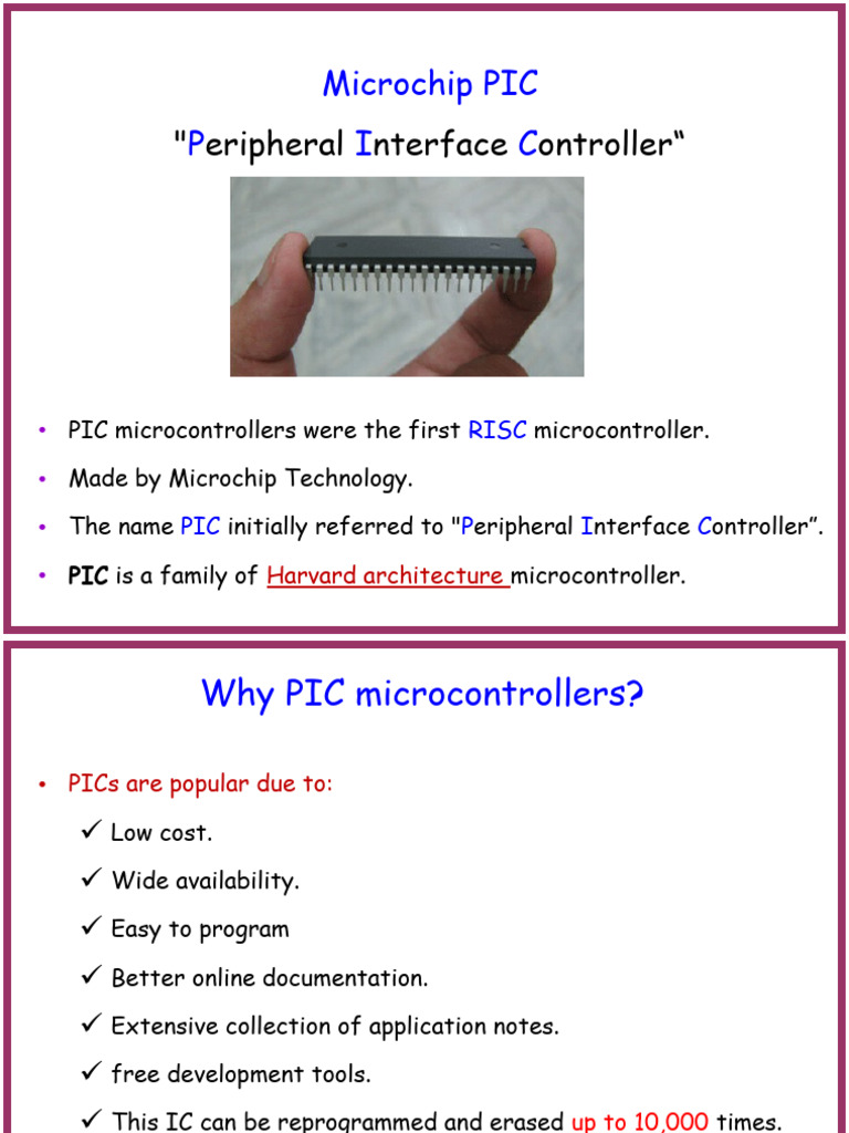 Lecture 02 PIC Microcontrollers Updated | PDF | Microcontroller ... Lecture 02 PIC Microcontrollers Updated | PDF | Microcontroller ...