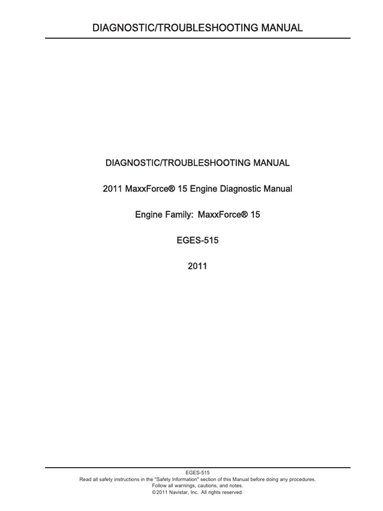 EGES515 Maxxforce 15 Dianostics Man. | PDF | Technology & Engineering