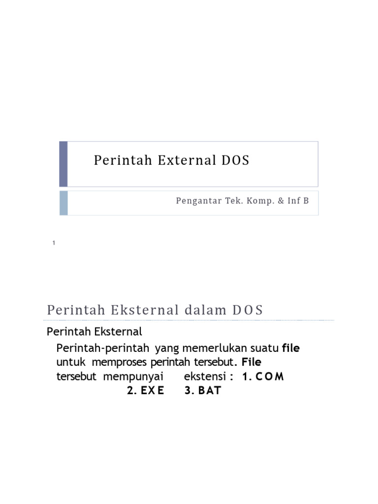 Panduan Perintah Eksternal DOS | PDF