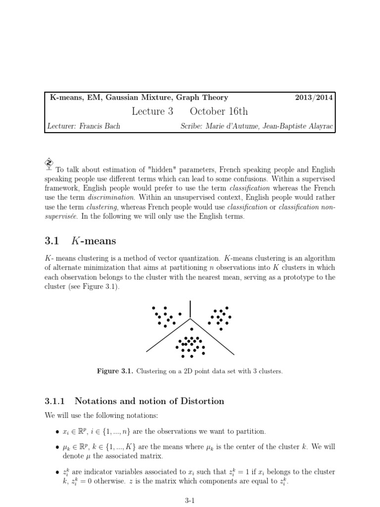 Lecture 3 | PDF | Cluster Analysis | Theoretical Computer Science