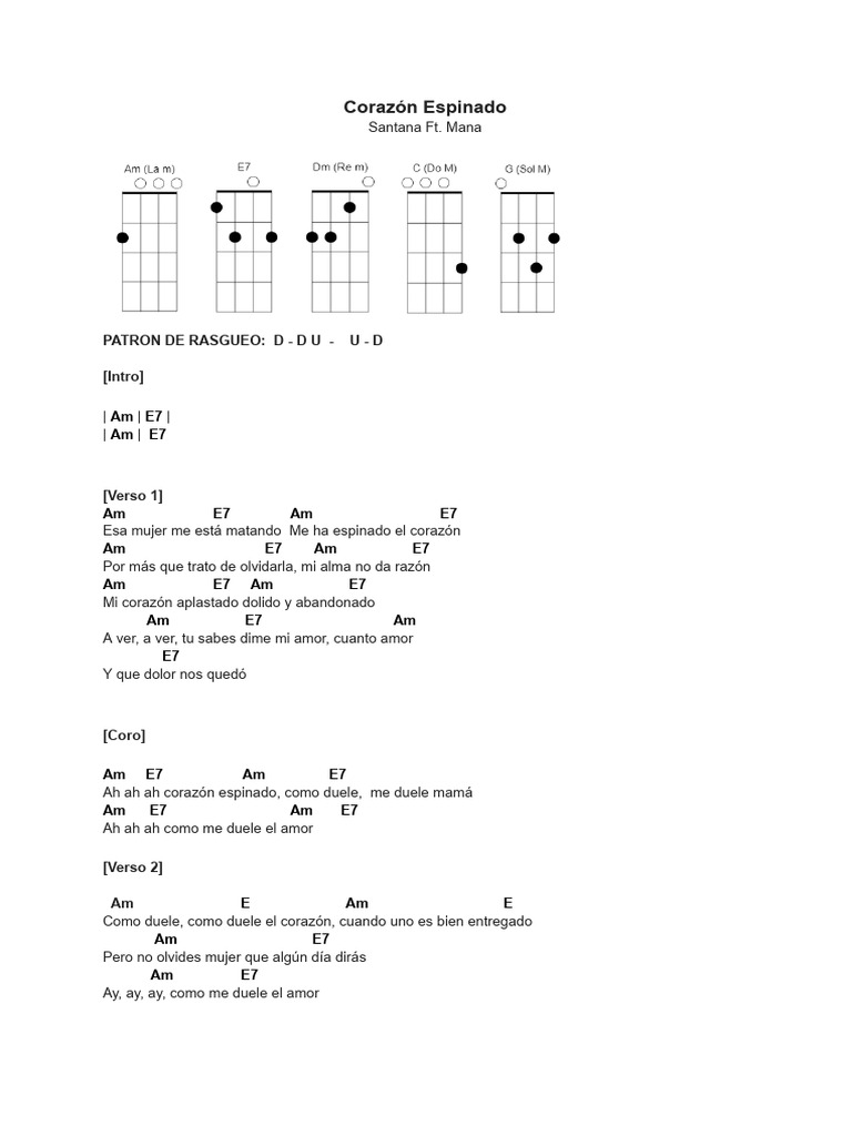 Corazón Espinado - Santana Ft. Mana | PDF