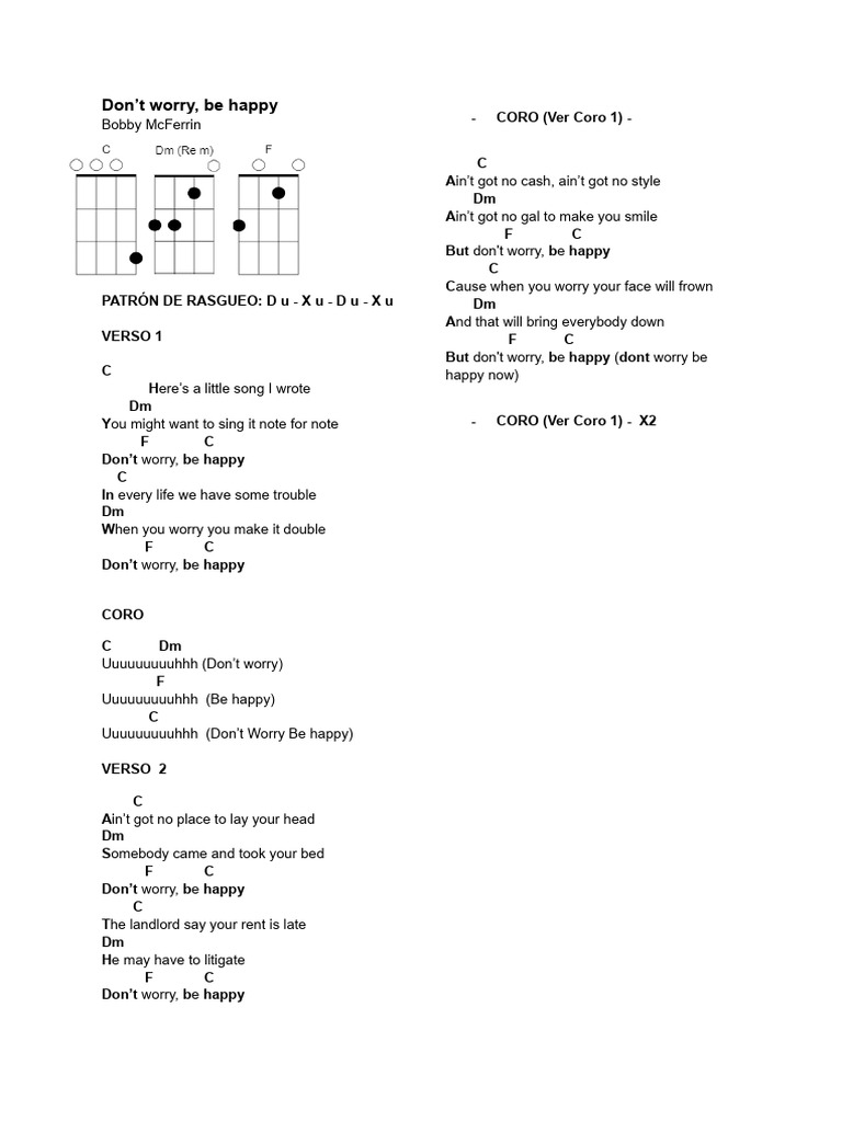 Dont Worry Be Happy Guitar Chords Don't Worry, Be Happy | Solo Guitar