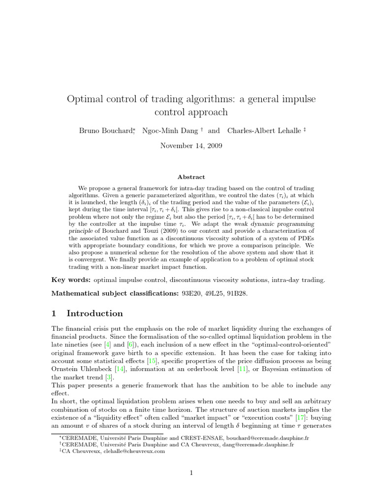 Bouchard, Dang, Lehalle - Optimal Control of Trading Algorithms - A General Impulse Control ...