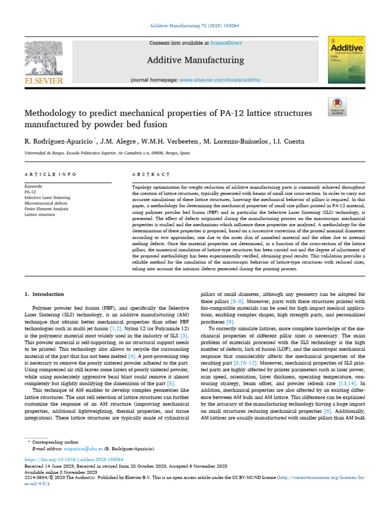 Predicting Mechanical Properties of PA-12 Lattices | PDF | Stress ...